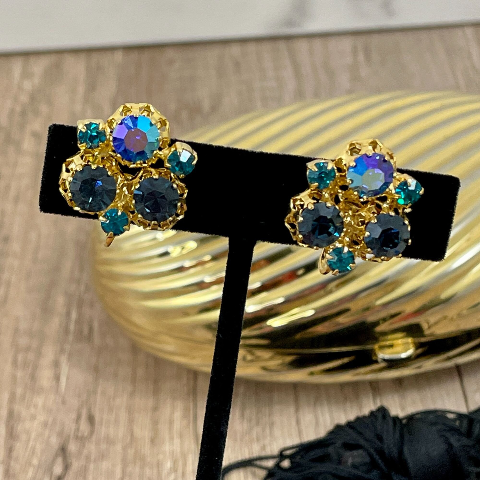 Vintage 1950s STAR Rhinestone Triad Earrings Made in Austria / MINT ...