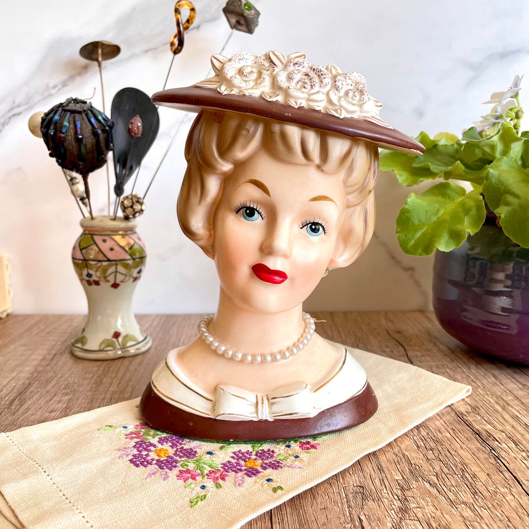 Vintage 1960s Relpo K1053C Head Vase Planter 7.5 / - Etsy