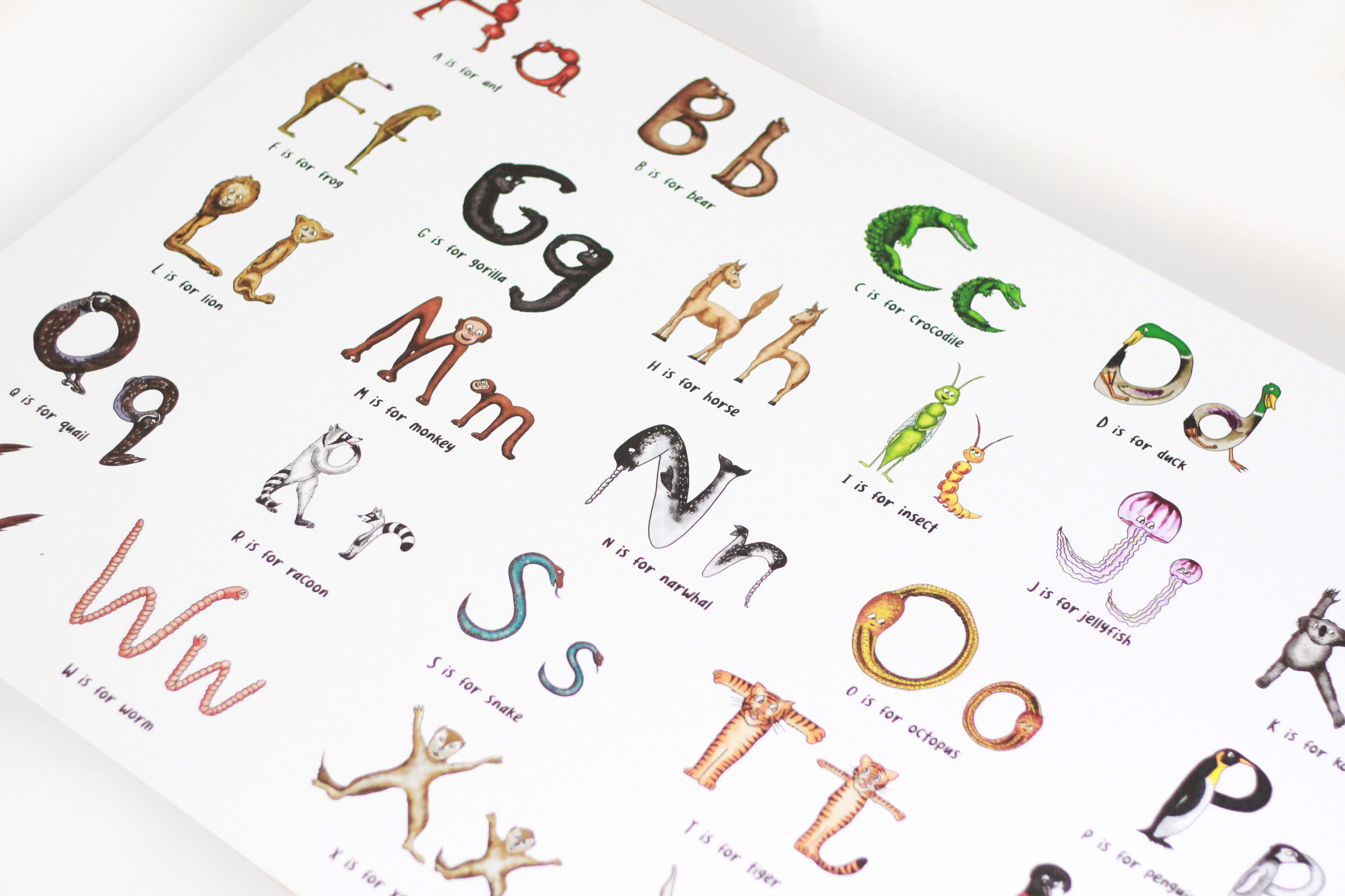 Animal Alphabet Poster A2 Size - 23.4x16.5inches - Etsy
