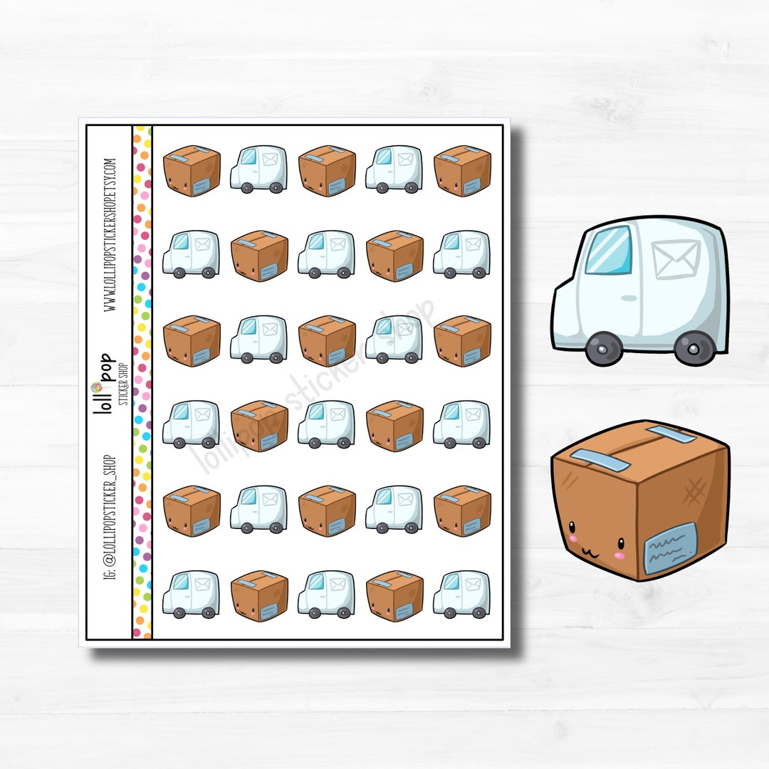 Kawaii Package Delivery Planner Stickers for Any Planner, Order ...