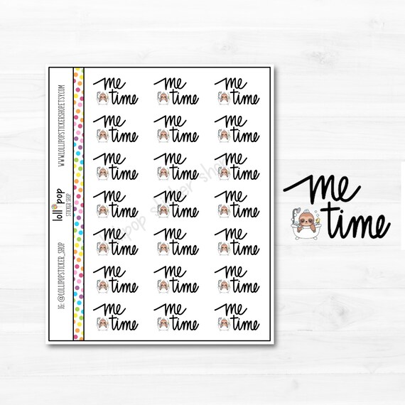Me Time Text Planner Stickers for Any Planner Erin Condren | Etsy