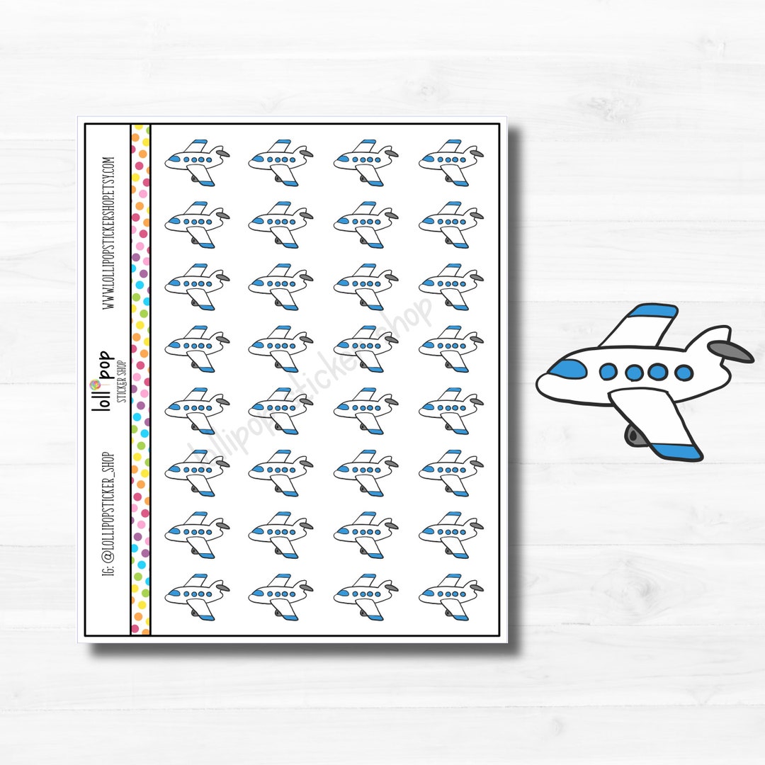 Doodle Airplane Planner Stickers for Any Planner, Plane, Flight, Travel ...
