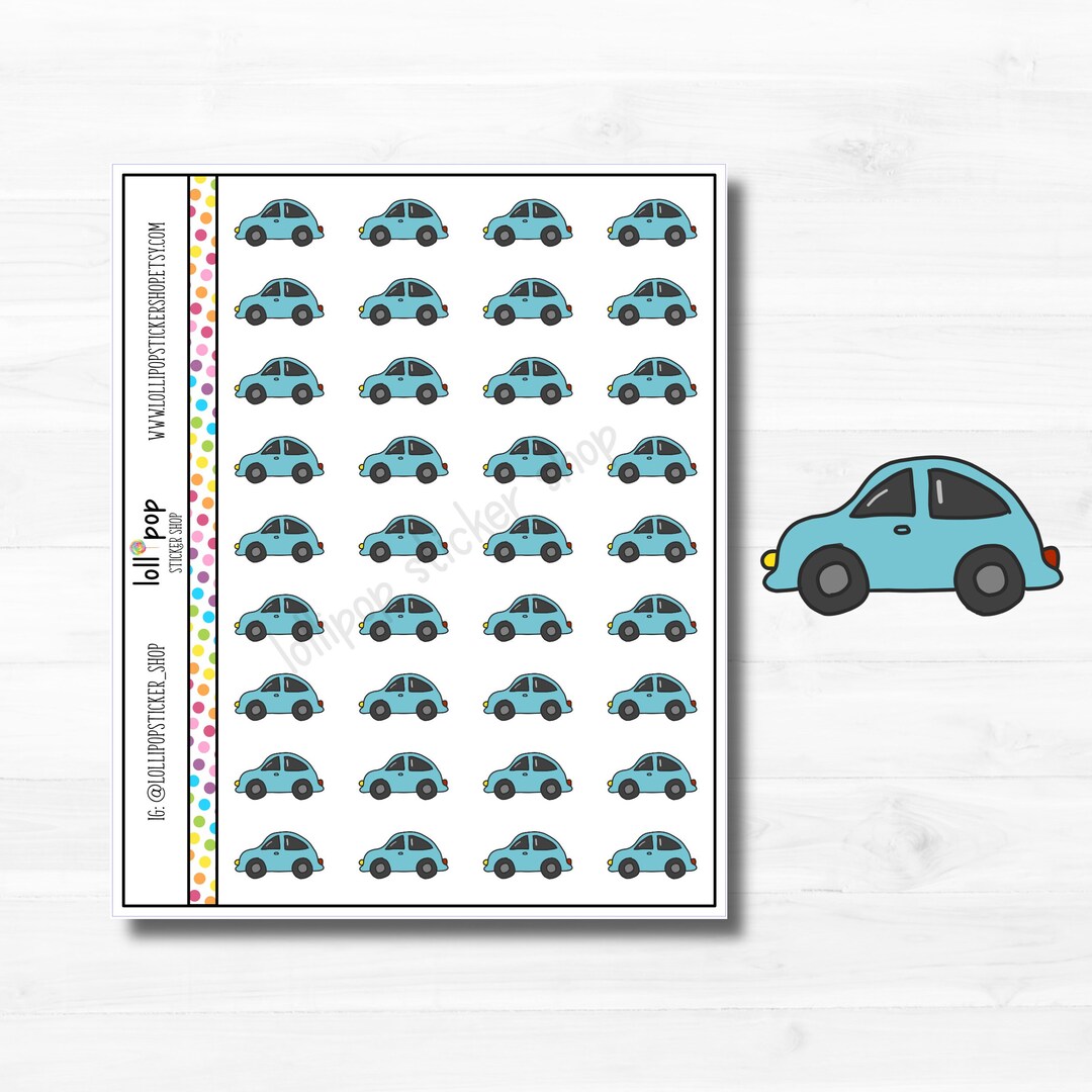 Doodle Car Planner Stickers: Road Trip, Maintenance (matte or Glossy ...