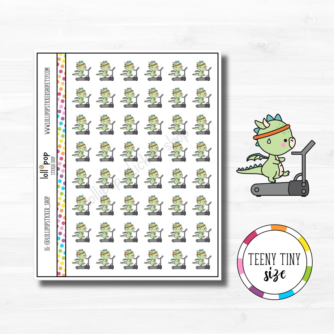 Teeny Tiny Dragon Treadmill Planner Stickers: Workout Exercise - Etsy