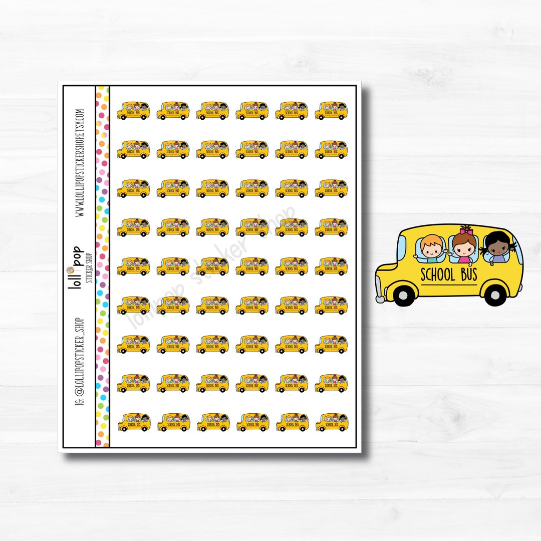 Teeny Tiny School Bus Planner Stickers for Any Planner Erin - Etsy