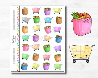 Happy Shopping Cart List Full Box Stickers for Erin Condren Life ...