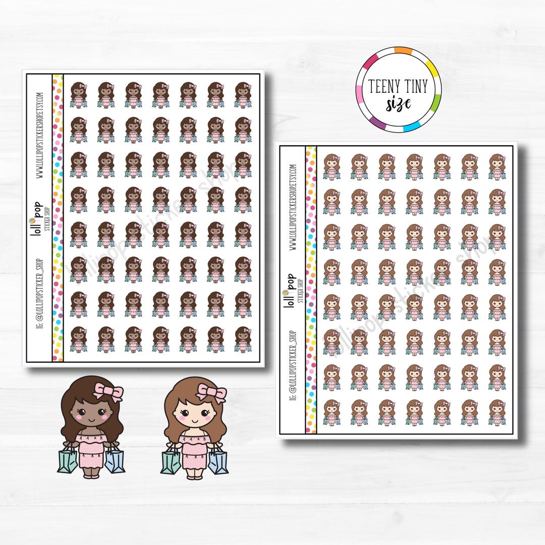 Teeny Tiny Girl Shopping Planner Stickers: Matte or Glossy - Etsy