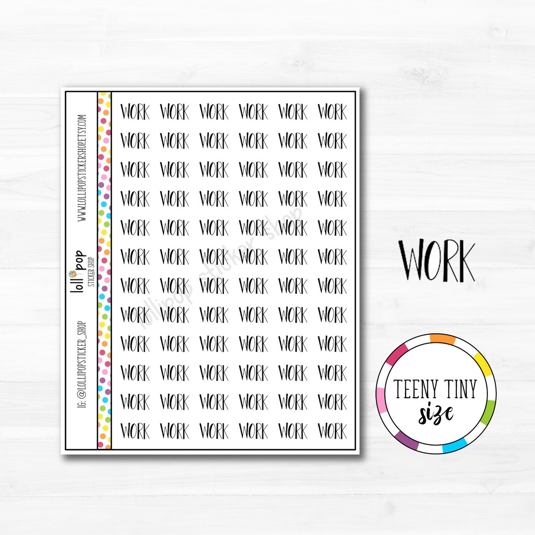 Work Teeny Tiny Planner Stickers: Matte or Glossy - Etsy