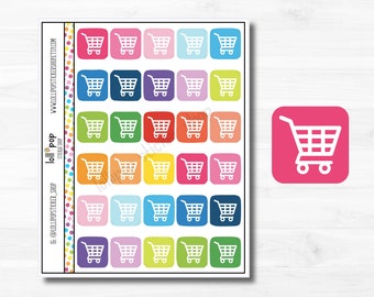 Happy Shopping Cart List Full Box Stickers for Erin Condren Life ...