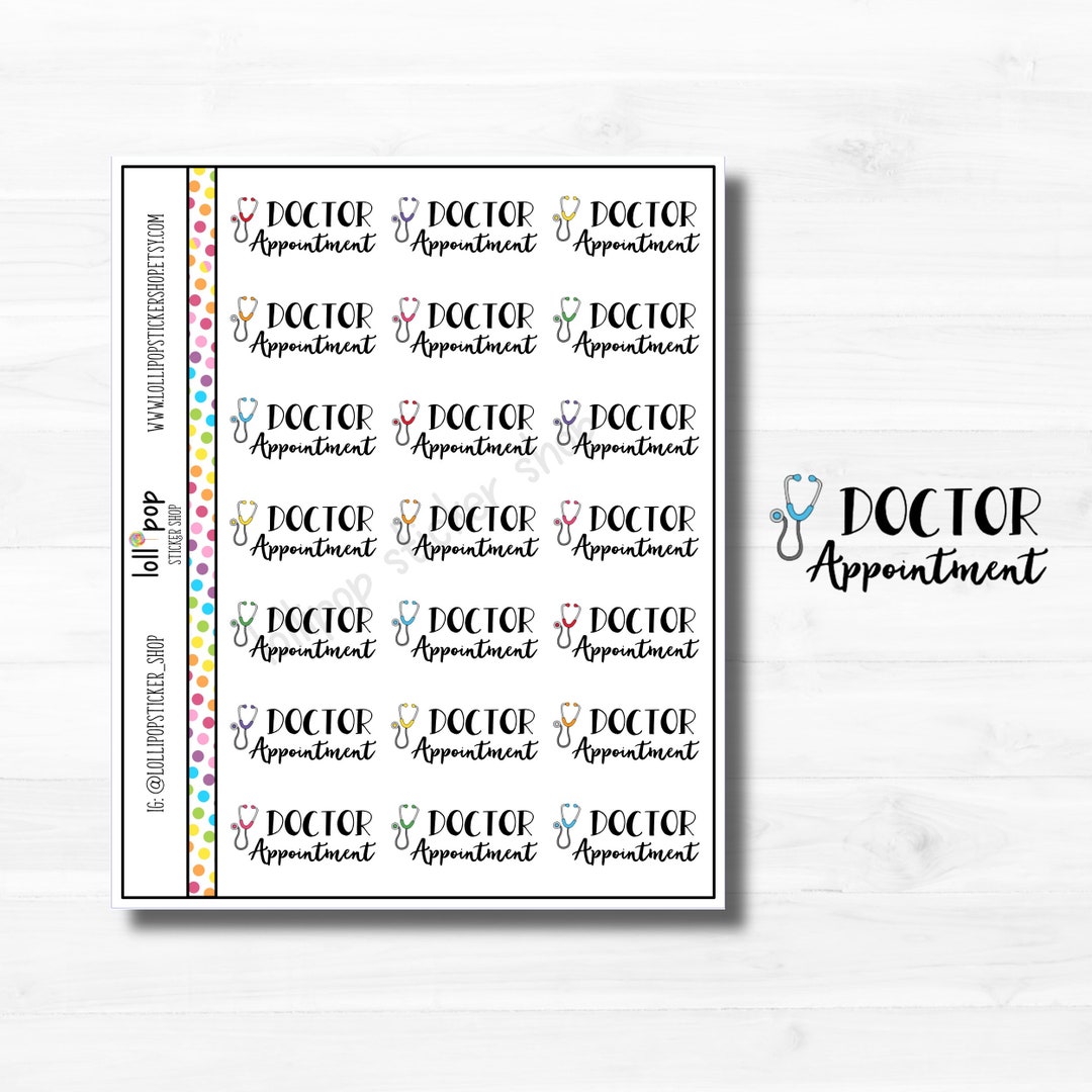 Doctor Appointment Planner Stickers for Any Planner, Dr Checkup ...