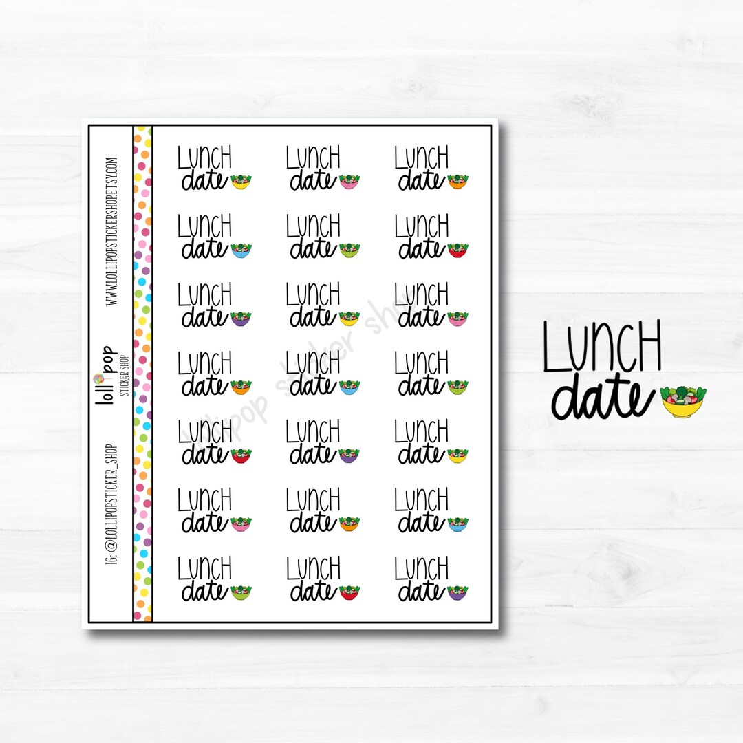 Lunch Date Planner Stickers: Matte or Glossy - Etsy