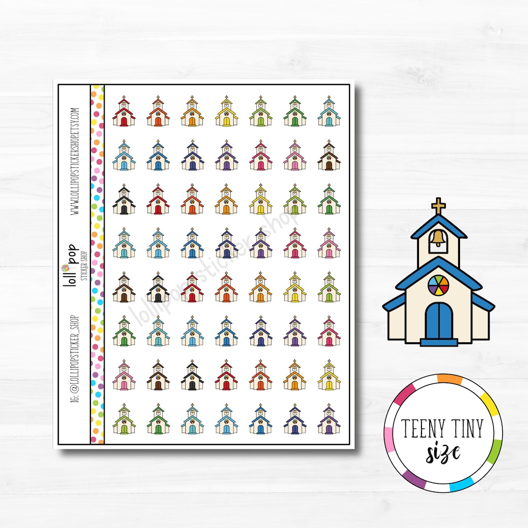 Teeny Tiny Church Planner Stickers: Religious Bible Journal (matte or ...