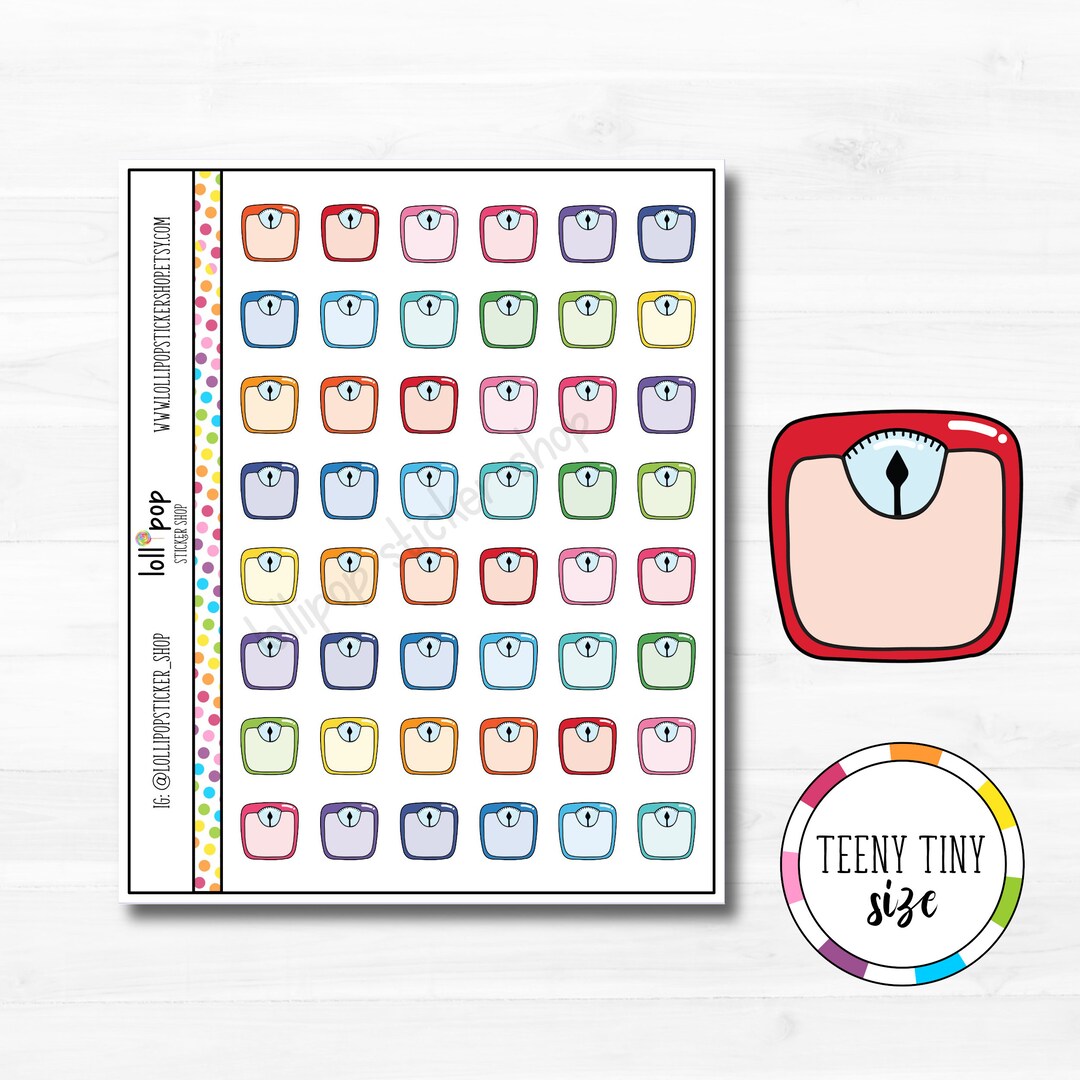 Teeny Tiny Scale Planner Stickers: Diet & Weight Loss (matte or Glossy ...