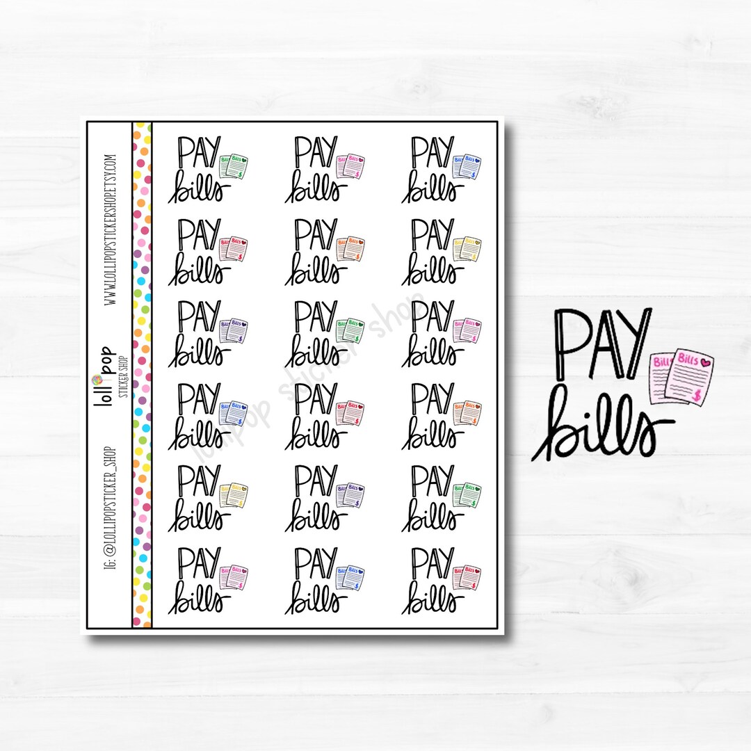Pay Bills Planner Stickers: Matte or Glossy - Etsy