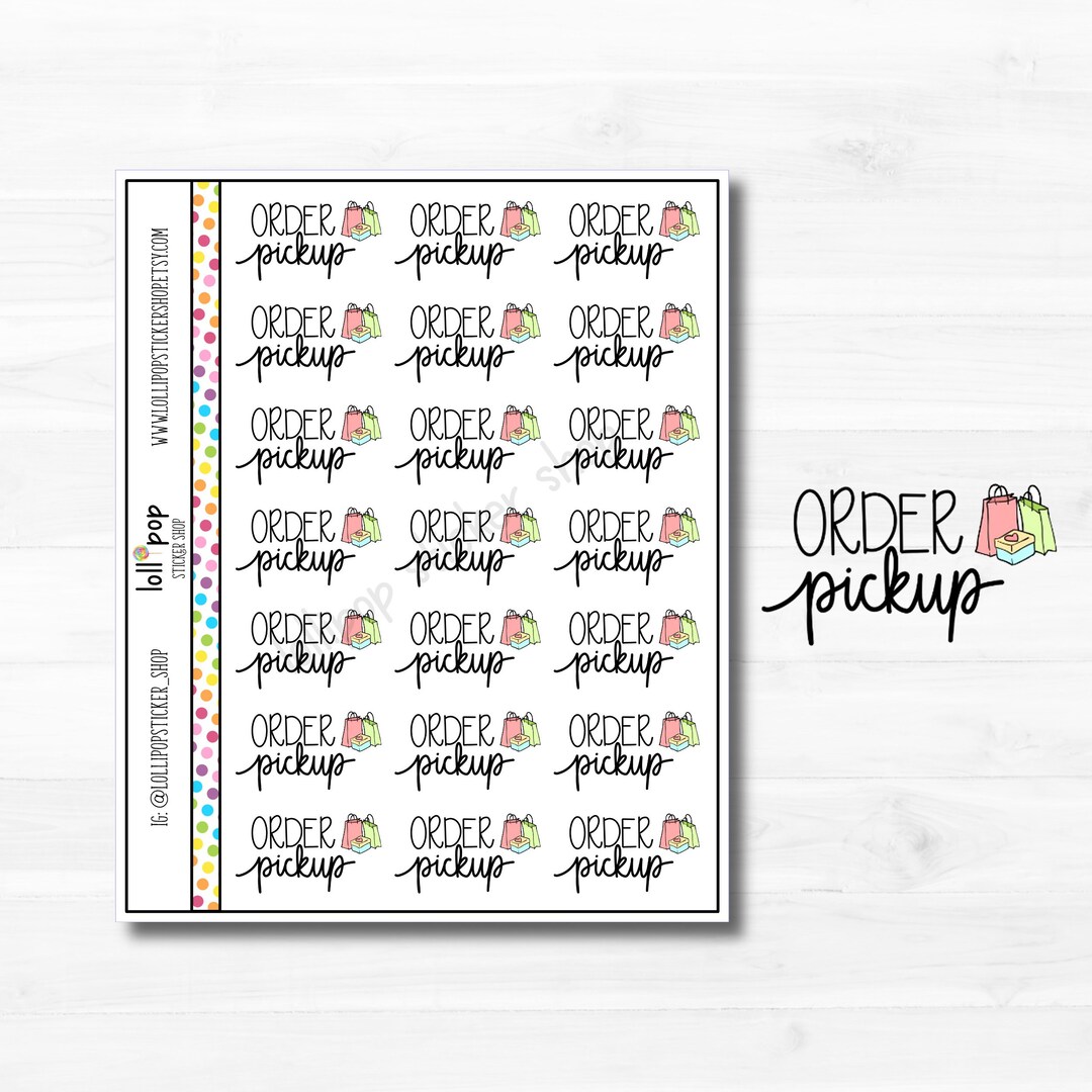 Order Pickup Text Planner Stickers for Any Planner, Erin Condren, Happy ...