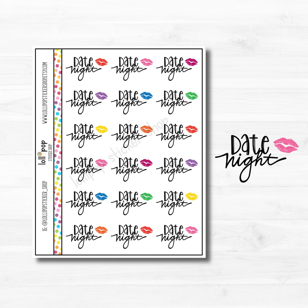 Date Night Text Planner Stickers for Any Planner, Erin Condren, Happy ...