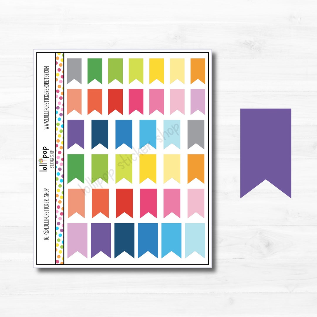 Multi-color Page Flag Functional Mini Sheet Planner Stickers for Any ...
