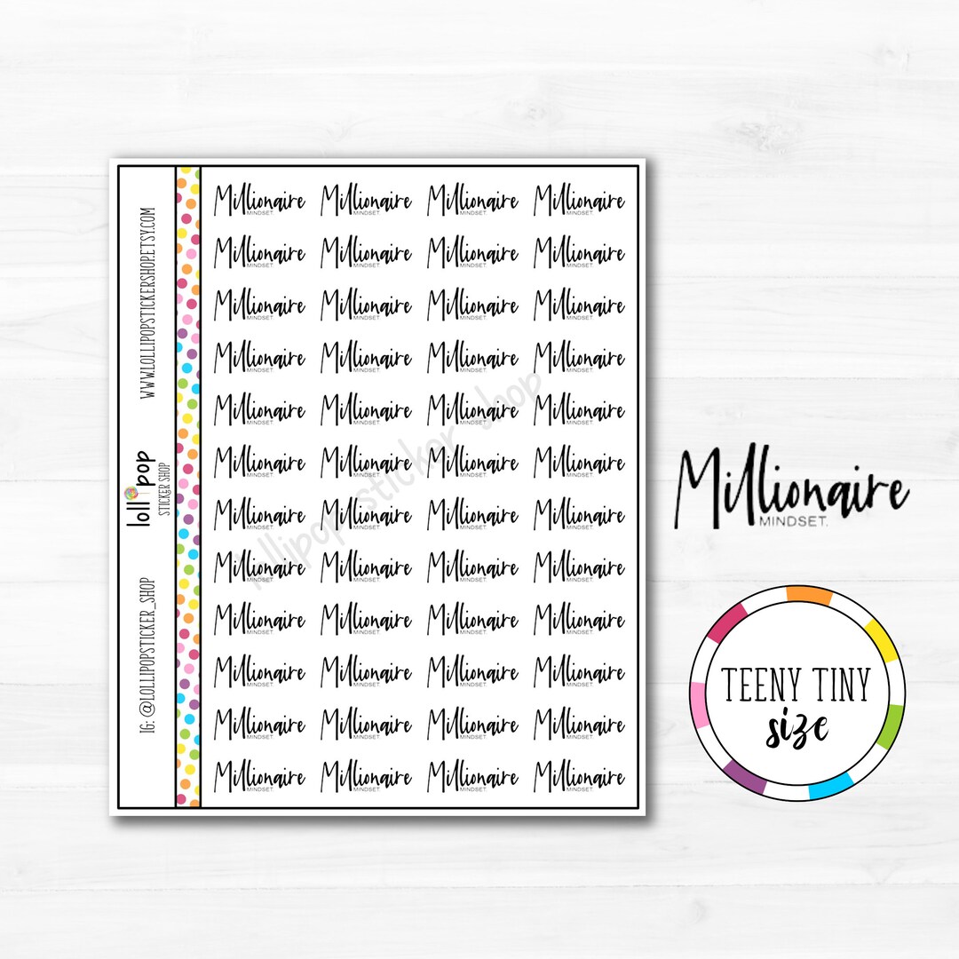 Millionaire Mindset Teeny Tiny Text Planner Stickers for Any Planner or ...