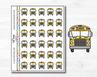 50 Cute Bus/transport/commute Planner Stickers - Etsy