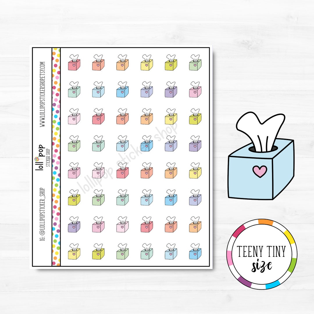 Teeny Tiny Tissue Box Planner Stickers: Cold & Flu Season - Etsy
