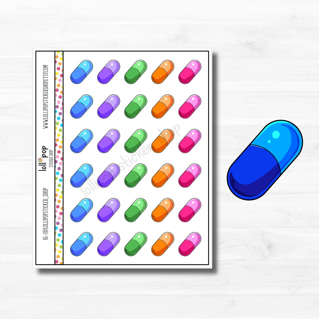 Kawaii Pill Planner Stickers: Medication Reminder, Matte or Glossy - Etsy
