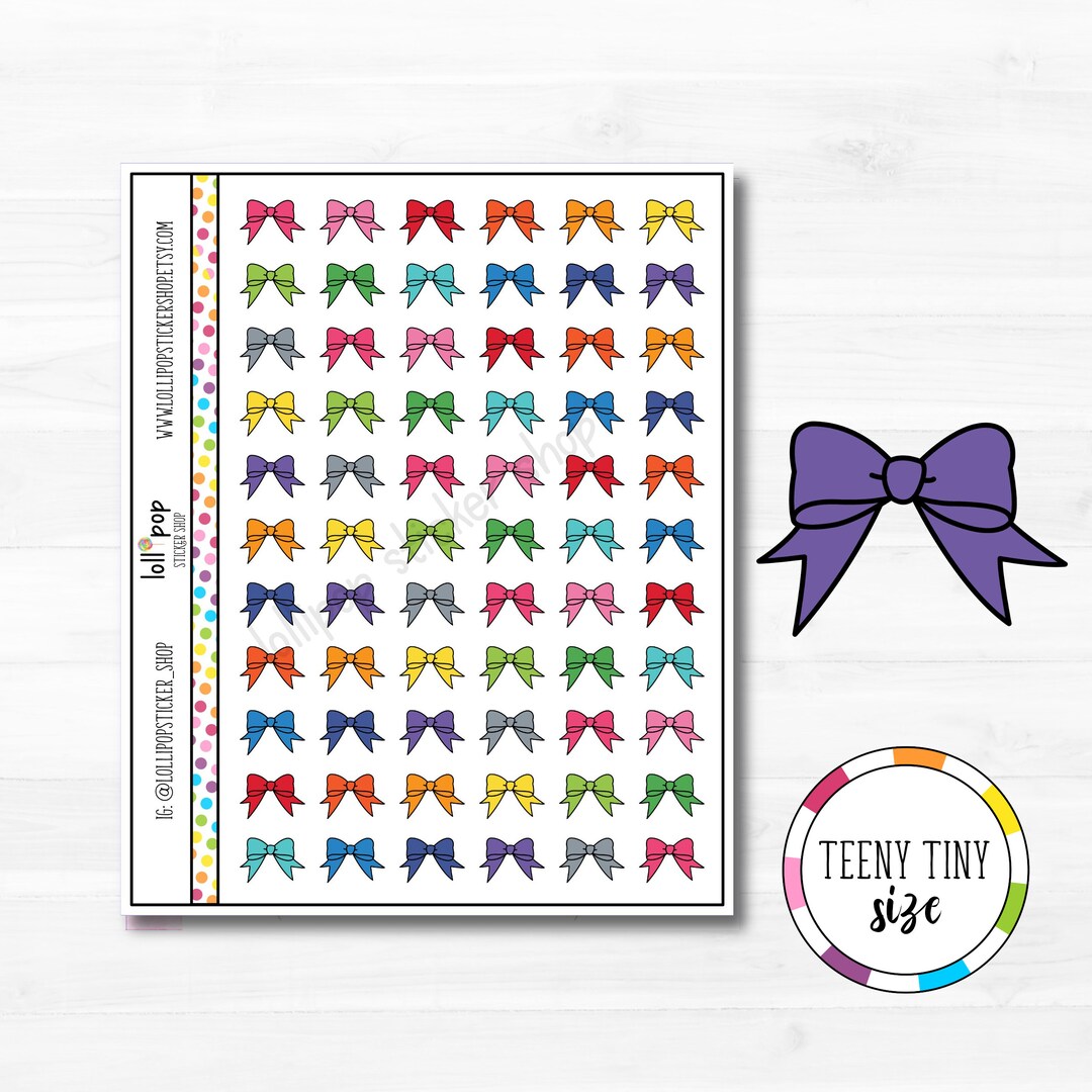 Teeny Tiny Bow Planner Stickers: Matte or Glossy - Etsy