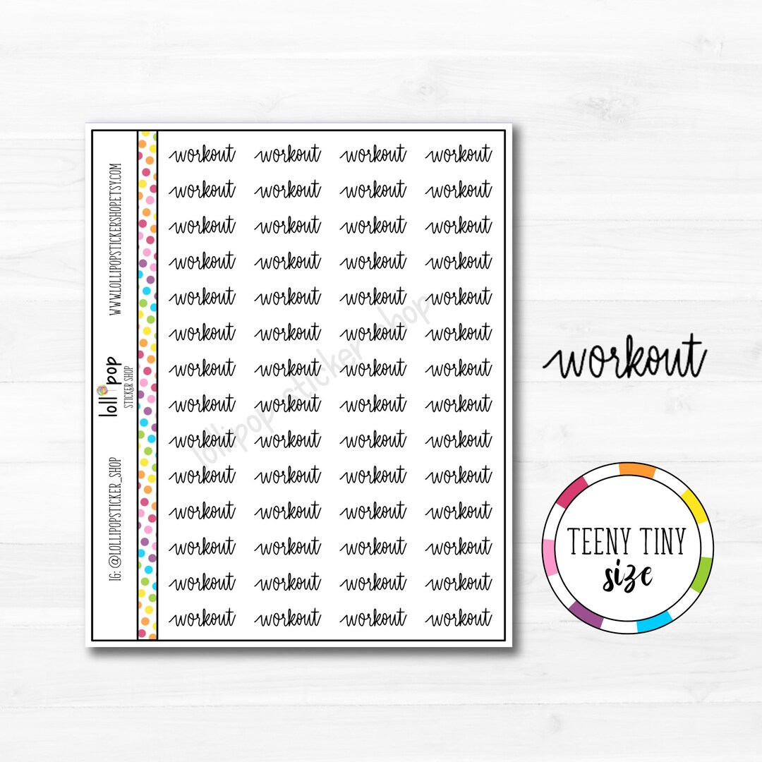 Workout Teeny Tiny Text Planner Stickers for Any Planner or Journal ...