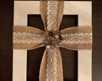Burlap Cross Wall Art - Etsy