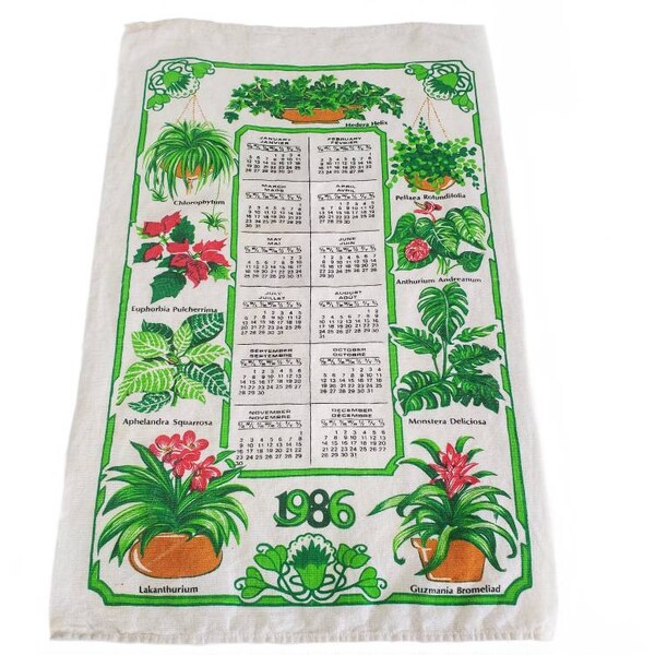 1986 Calendar - Etsy