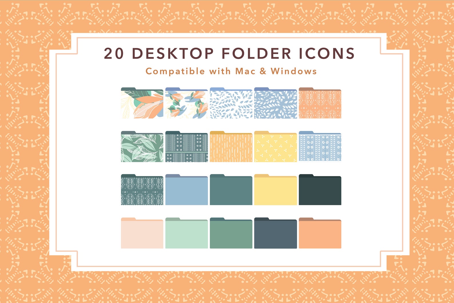 Boho Folder Icon Designs, MacBook Folder Icons, Windows Folder Icons ...