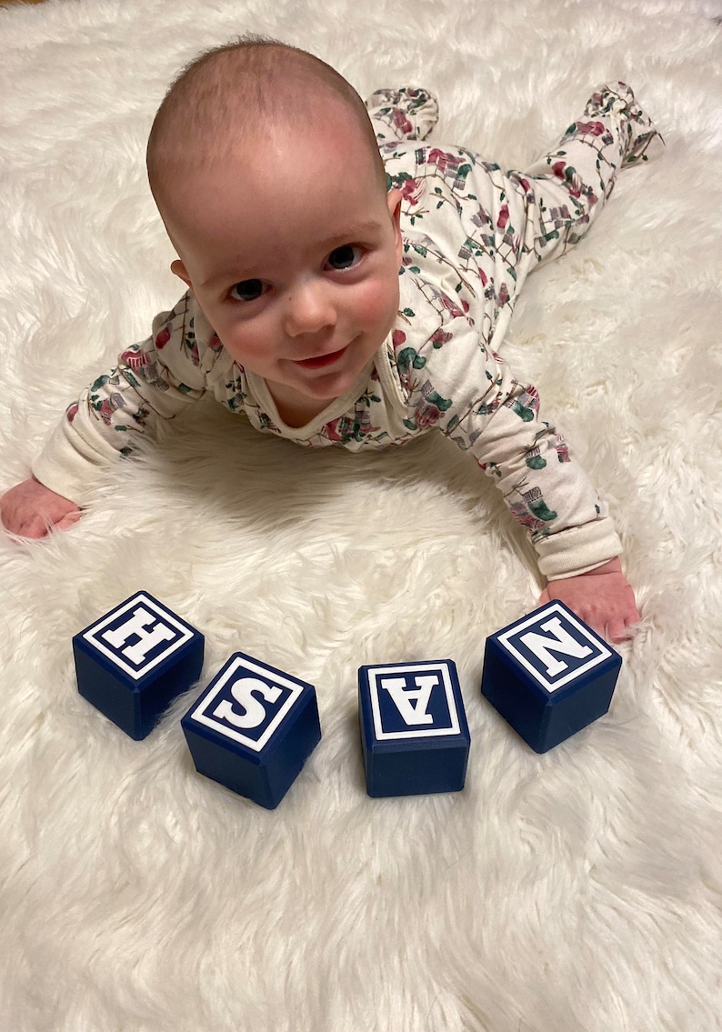 Personalized Baby Blocks Milestone Baby Photo Nursery Decor Baby's 1st ...