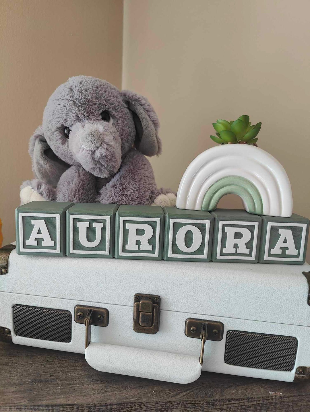 Personalized Baby Blocks - Sage Green - Etsy