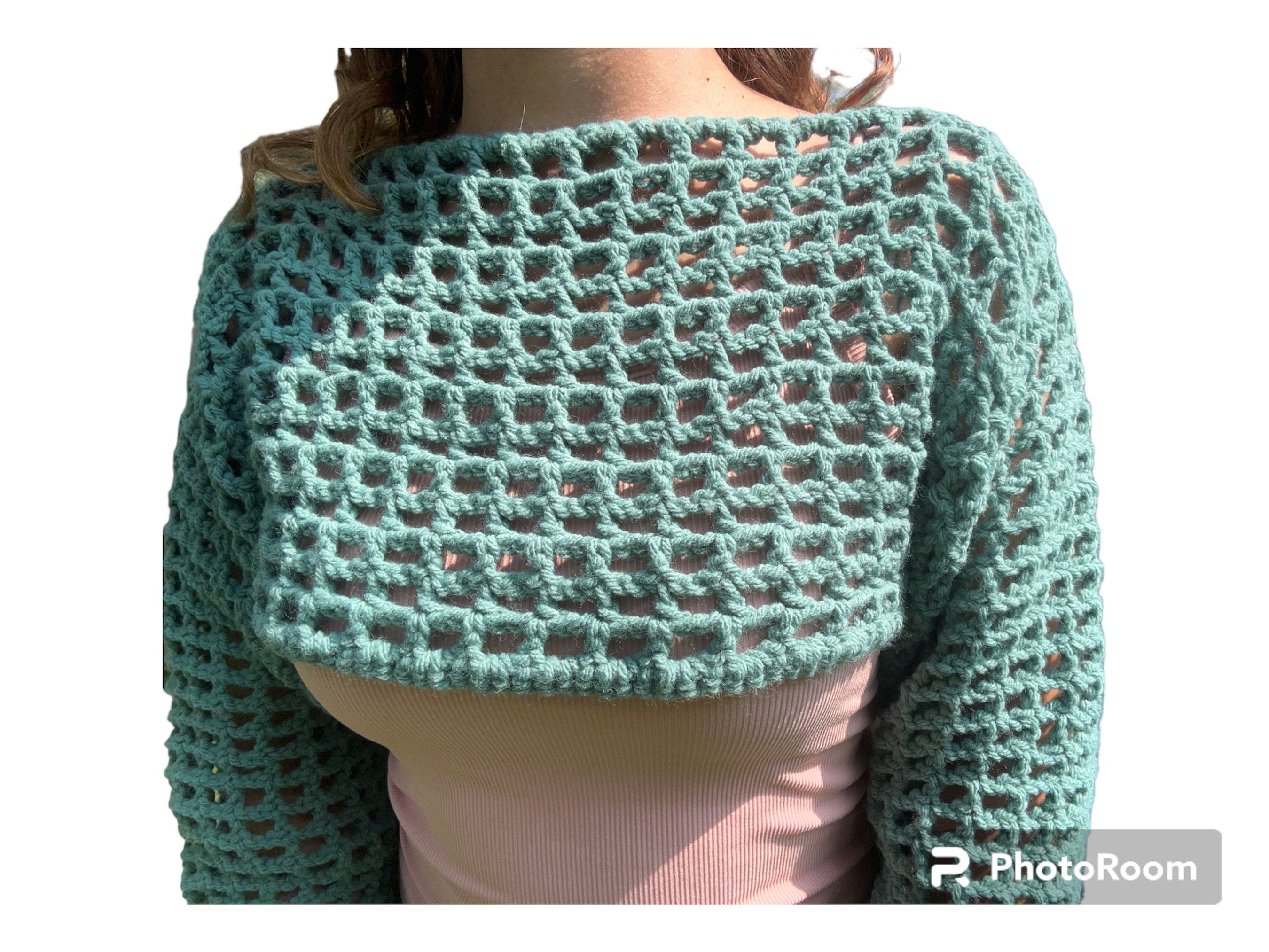 Oversized Shrug, Crochet Shrug, Bolero Shrug, Cropped Netted Sweater - Etsy