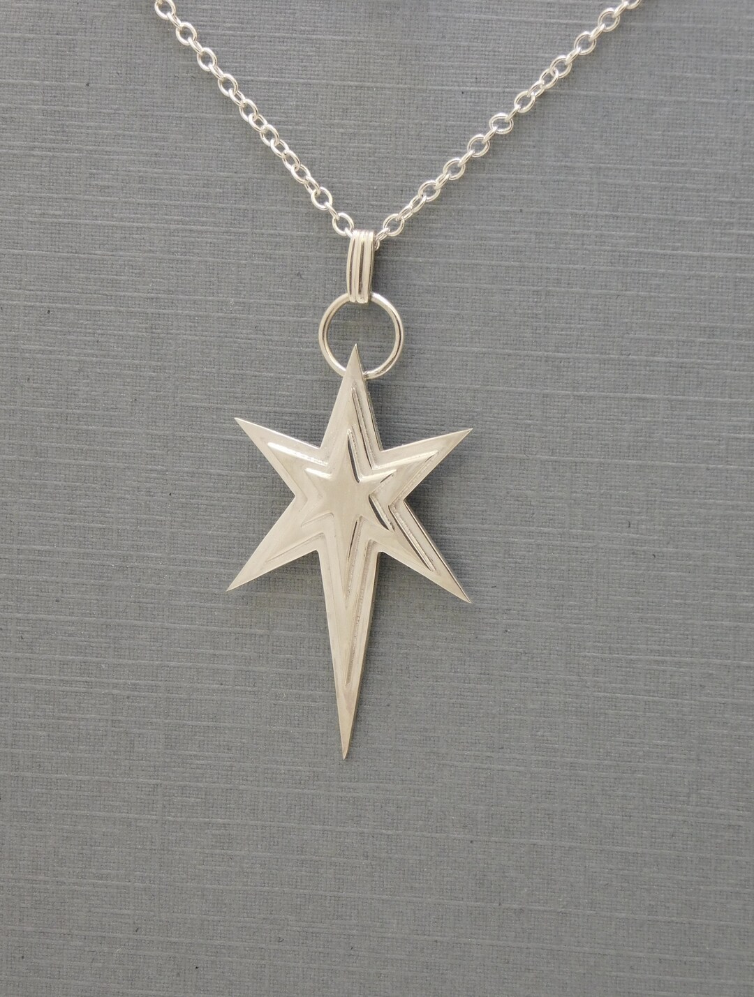 Unique Sterling Bethlehem Christmas Star Pendant - Etsy