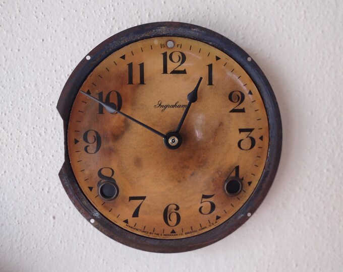 Antique Ingraham Dial Wall Clock - Converted to Quartz Battery Movement ...
