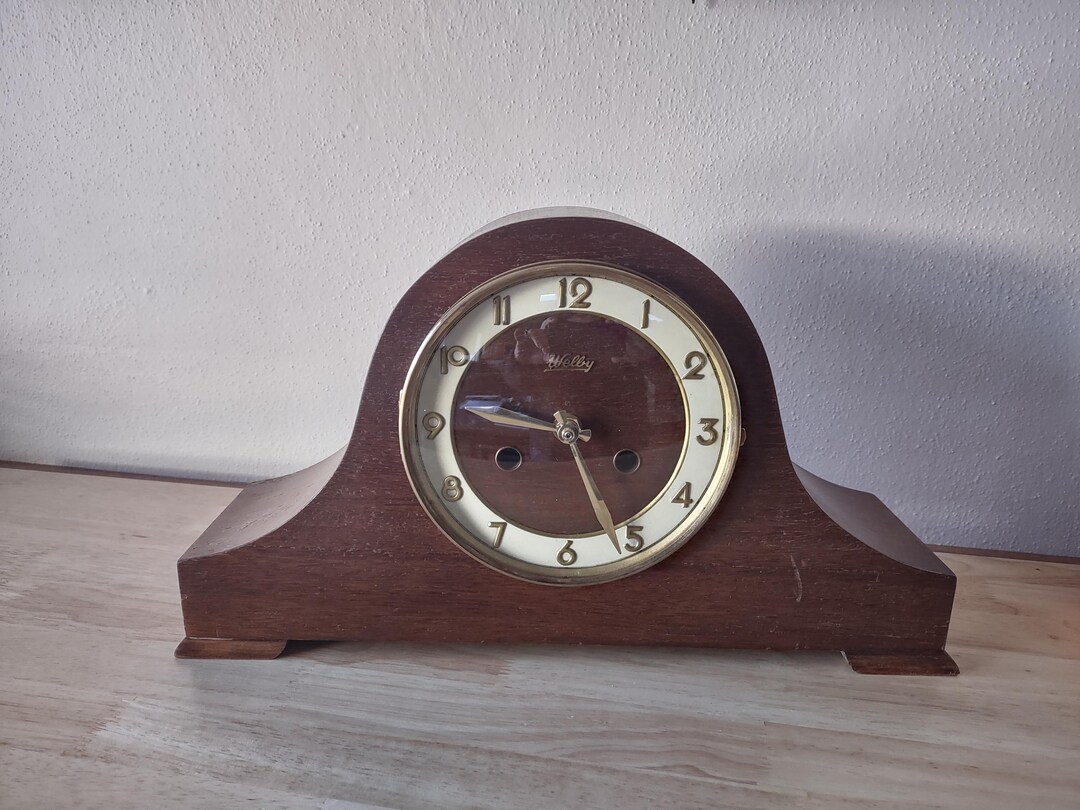 Art Deco Tambour Mantel Clock: Repurposed Welby Vintage Shelf Clock - Etsy