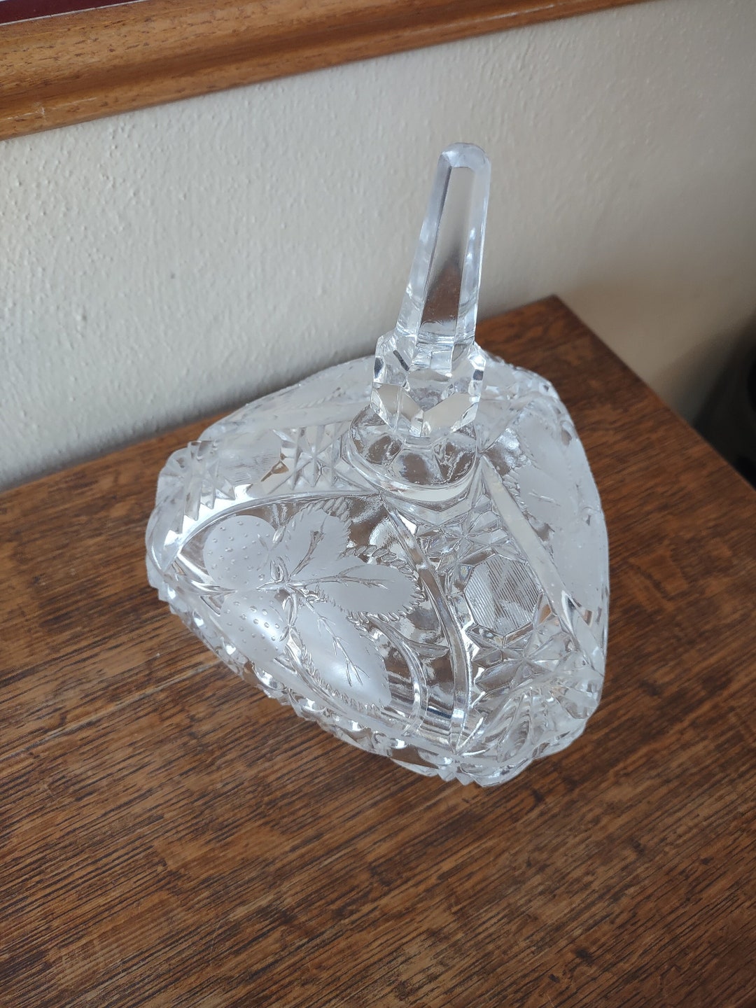 Vintage Cut Clear Crystal Covered Bowl Footed Candy Dish With Lid ...