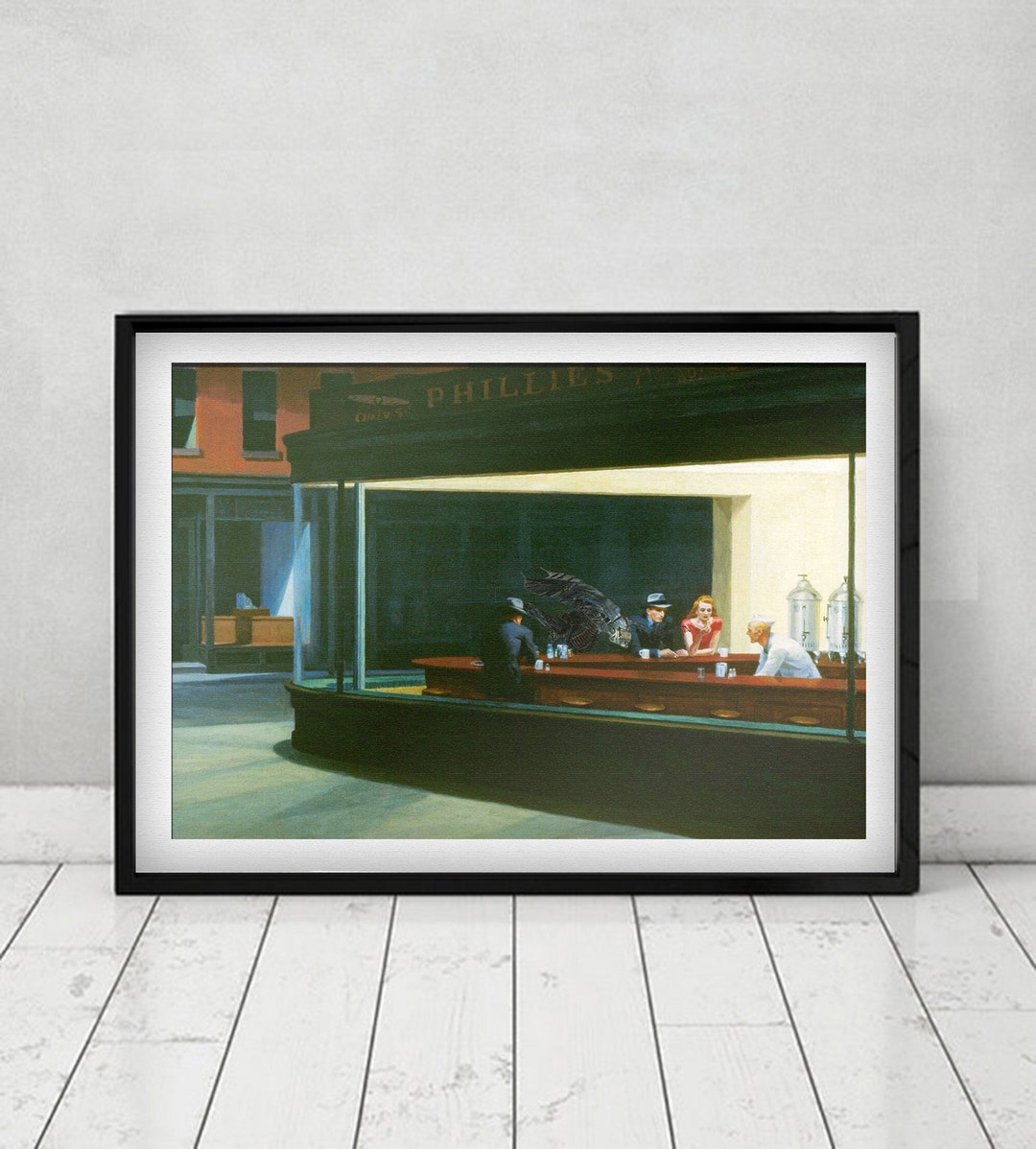 Alien Xenomorph Nighthawks Canvas Print - Hopper Art Parody - Etsy