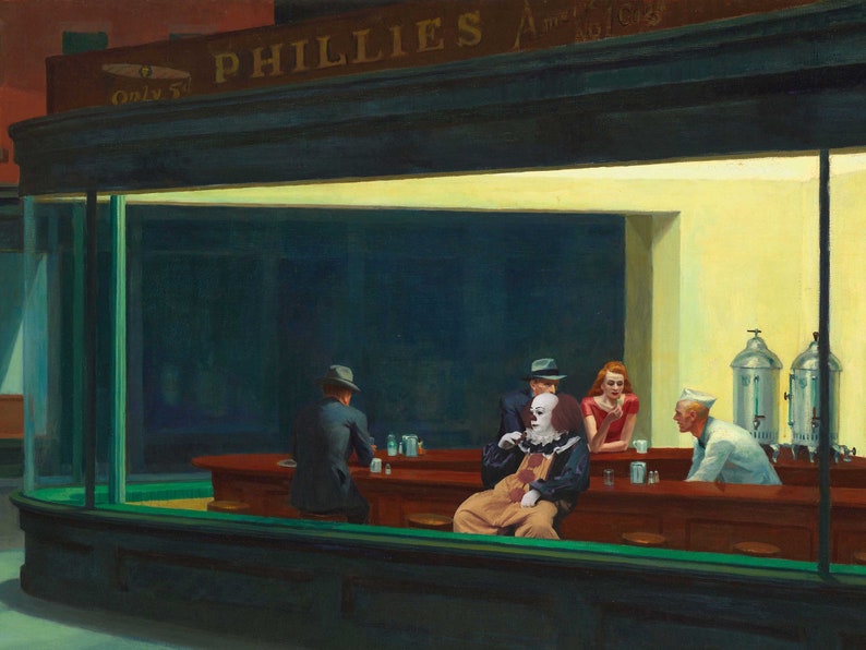 Personalized Portrait Inside Hopper's Nighthawks - Etsy