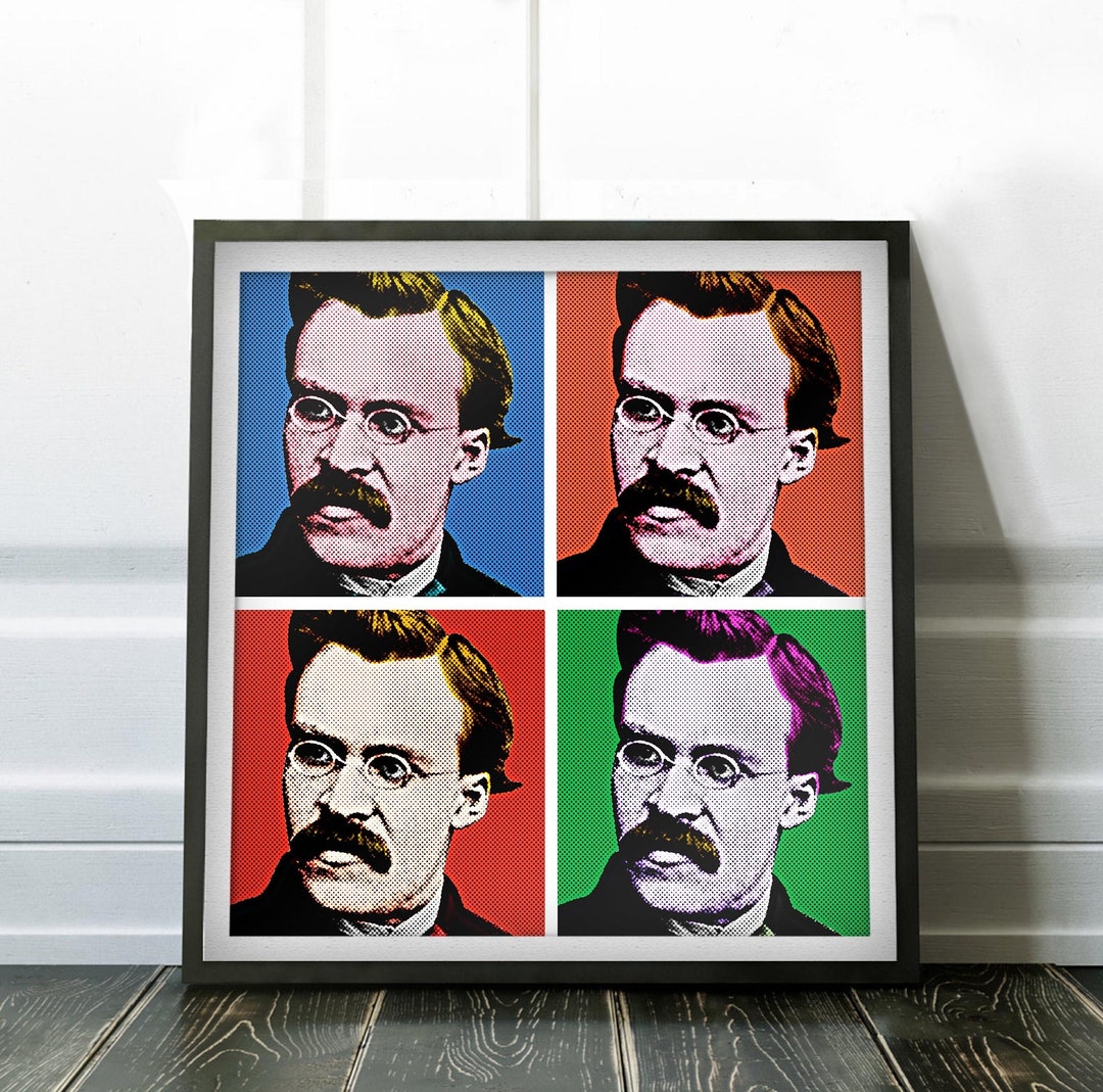 Friedrich Nietzsche Portrait in Pop Art 4 Colors Print - Contemporary ...