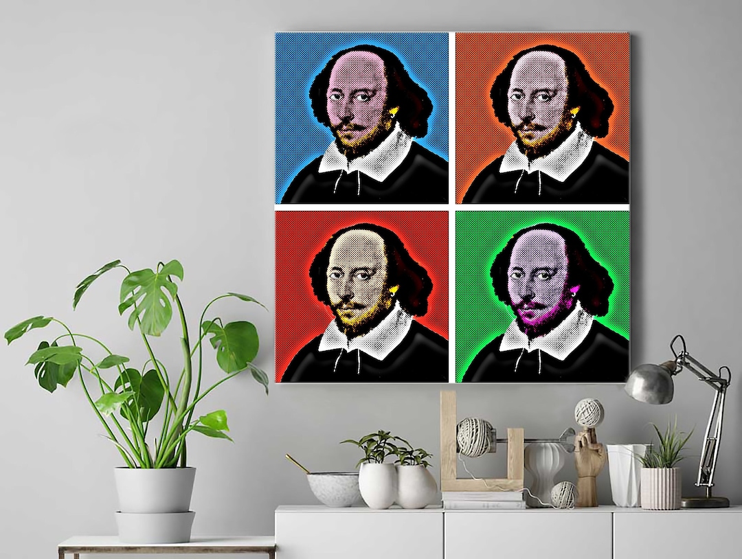 William Shakespeare Portrait in Pop Art 4 Colors Print - Contemporary ...