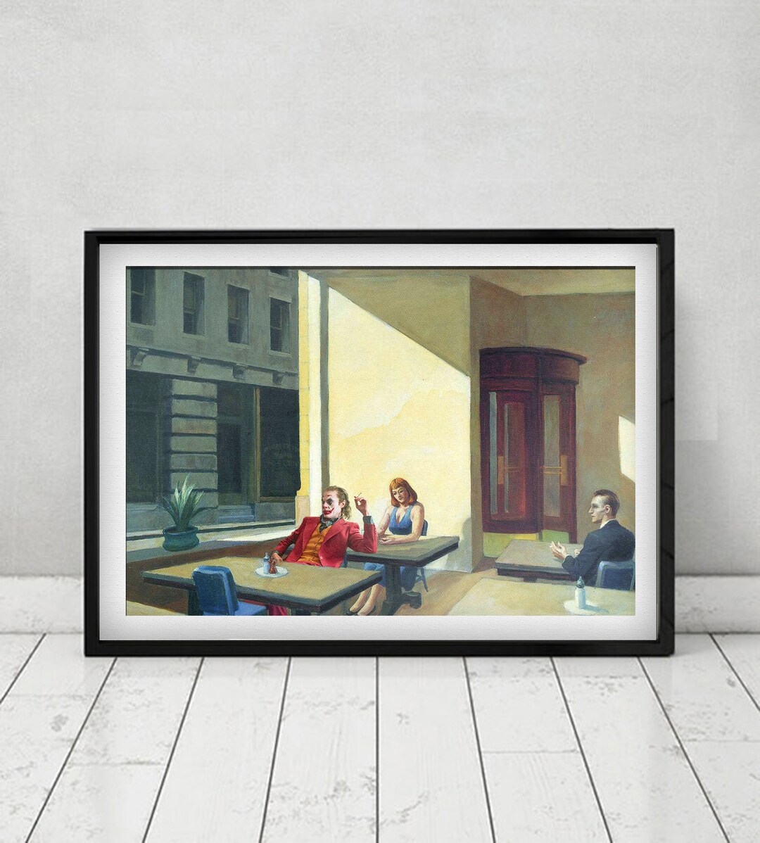 Clown Villain in Hopper's Sunlight in a Cafeteria - Original Mashup ...