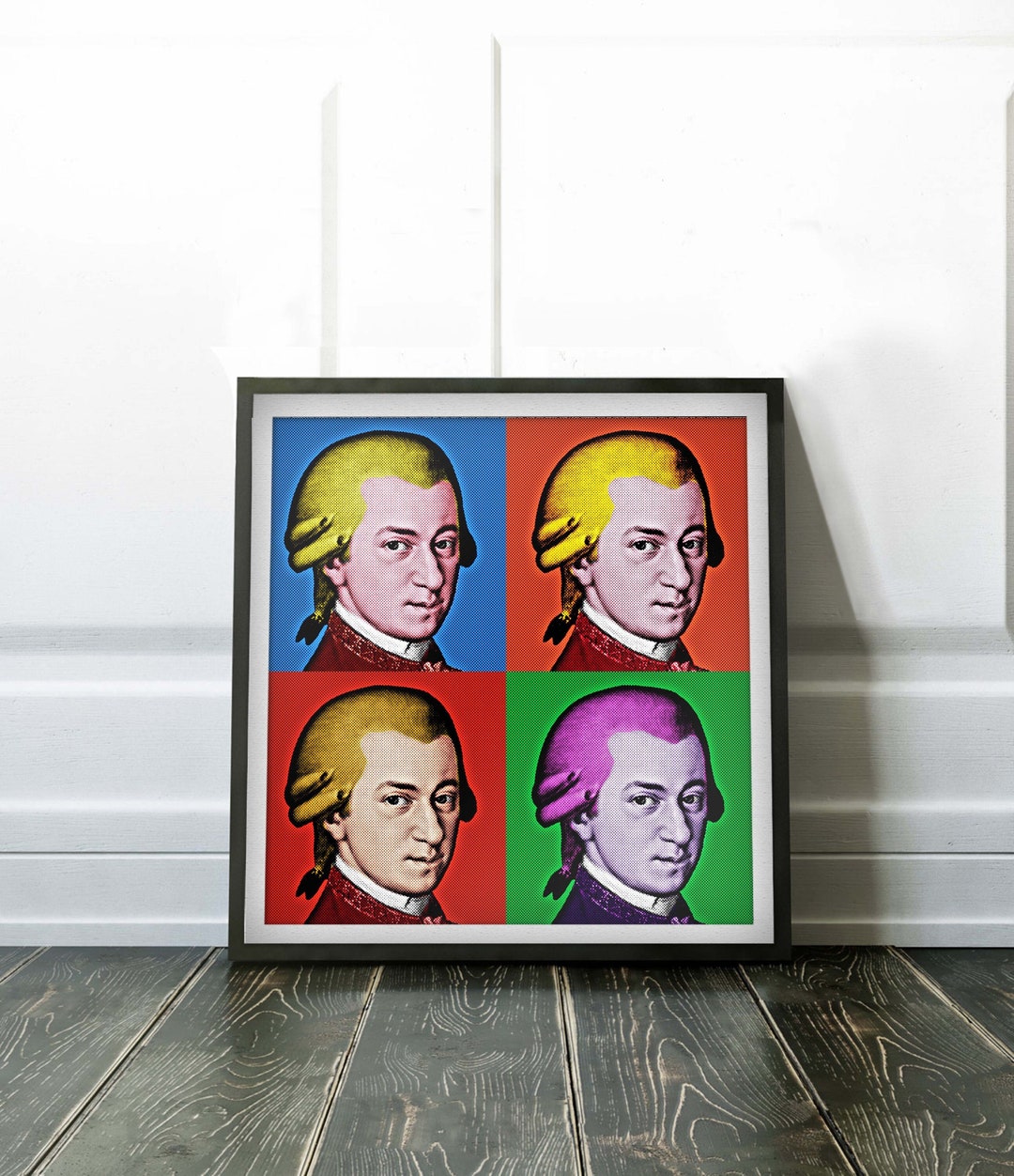 Wolfang Amadeus Mozart Portrait in Pop Art 4 Colors Print - Etsy
