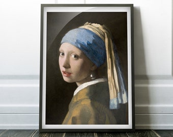 Girl With a Pearl Earring Poster Vermeer Print Dutch Art - Etsy