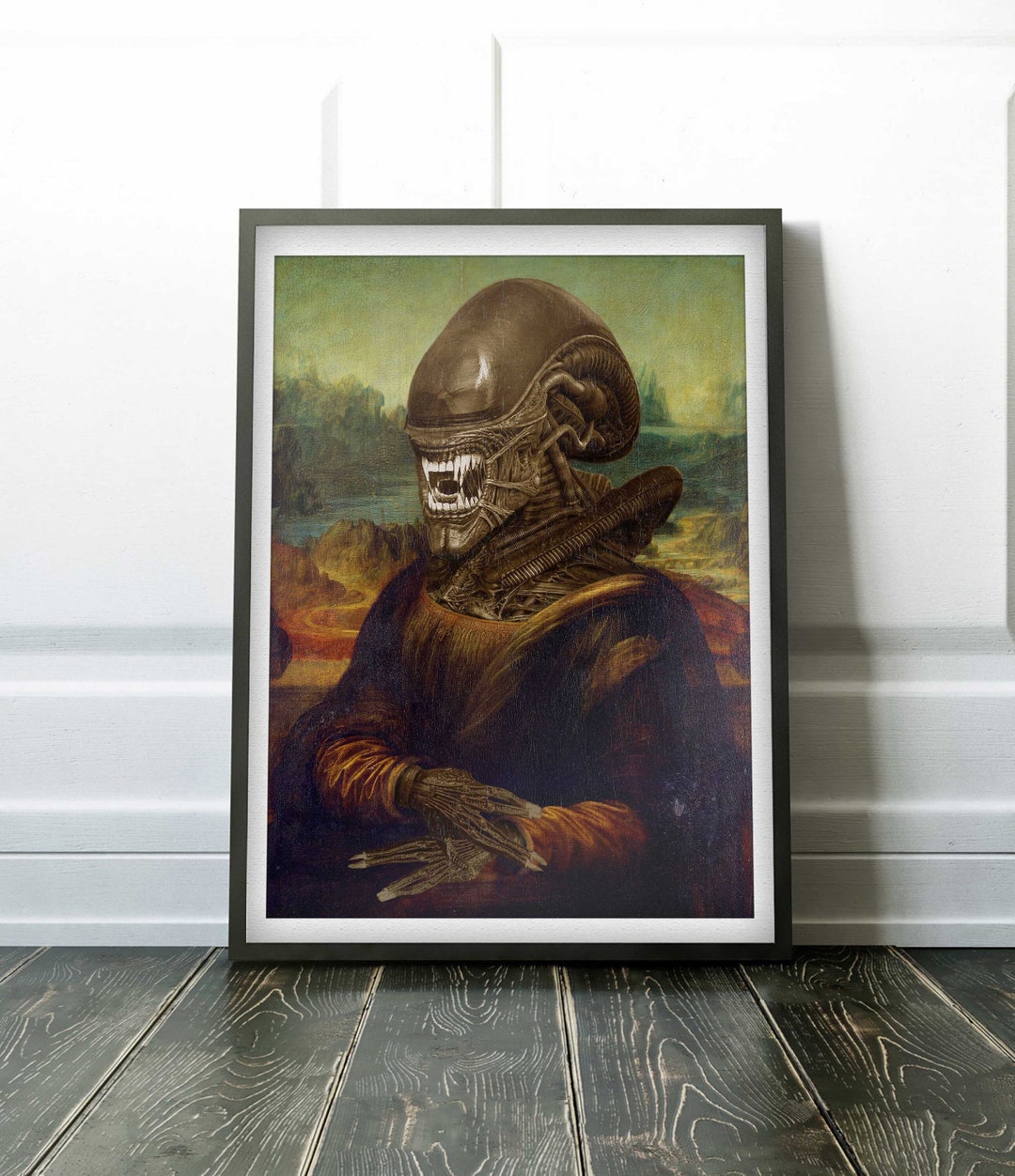 Mona Lisa Alien Xenomorph Da Vinci Canvas Print Art Gift - Etsy
