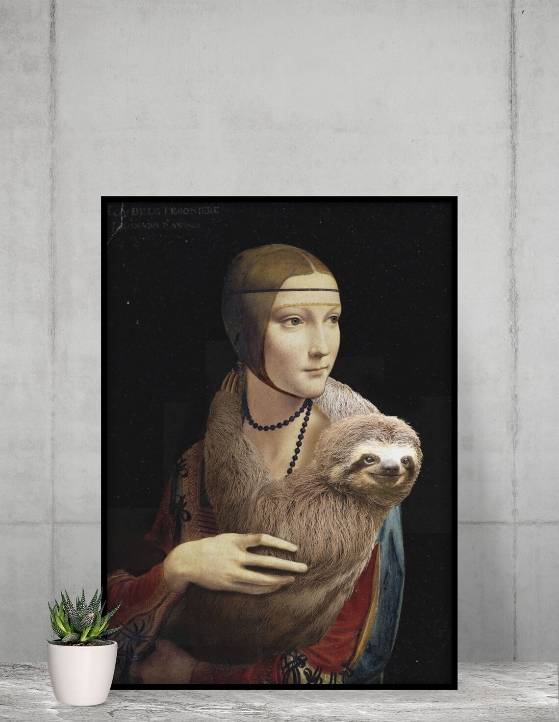 Lady With a Sloth Original Artwork Available in Poster and - Etsy