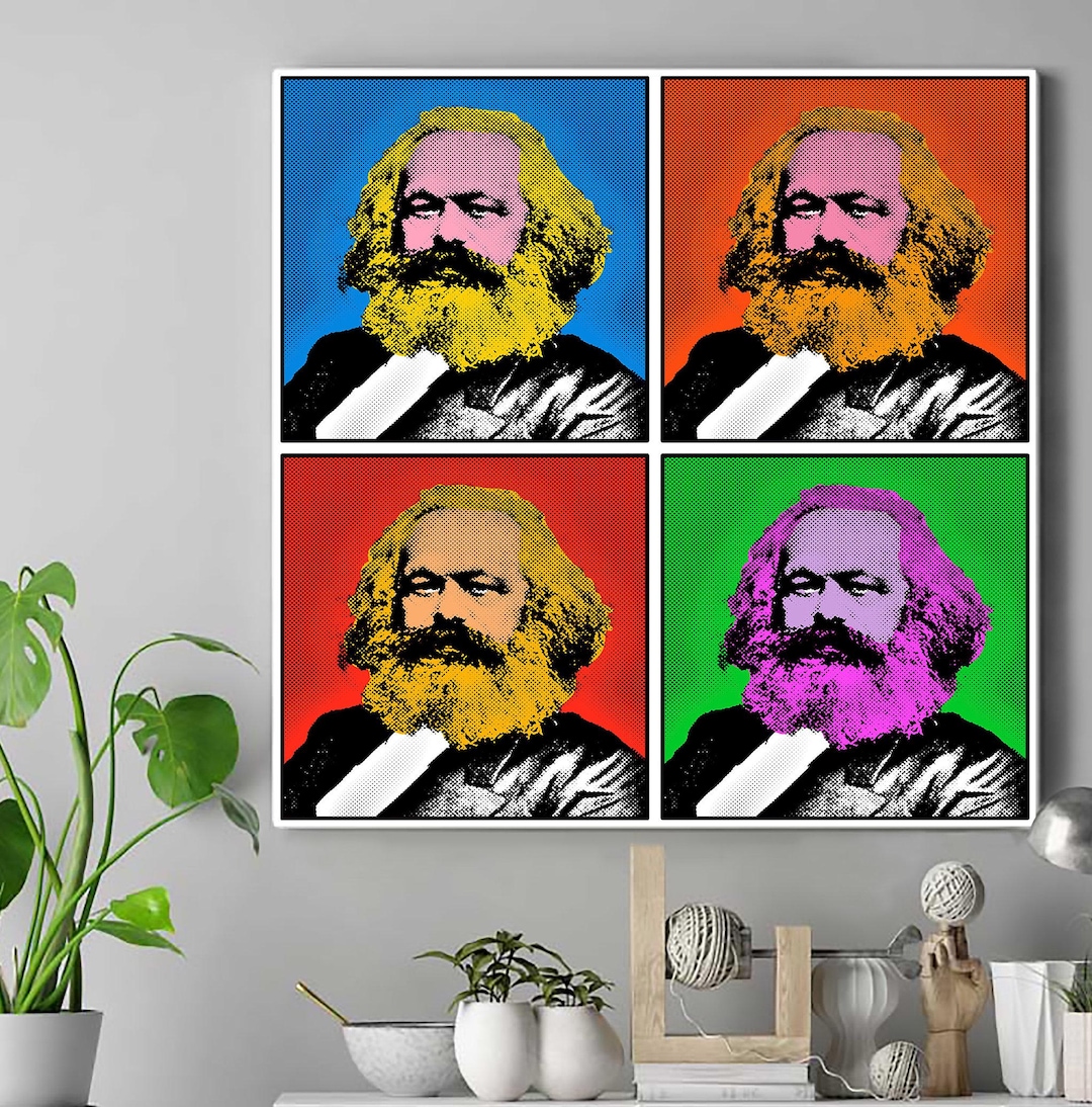 Karl Marx Pop Art Print: 4 Colors, Canvas or Poster - Etsy