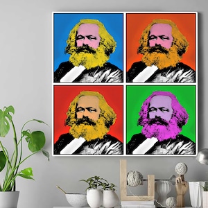 Karl Marx Pop Art Print: 4 Colors, Canvas or Poster - Etsy