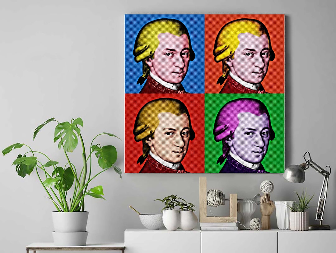 Wolfang Amadeus Mozart Portrait in Pop Art 4 Colors Print - Etsy