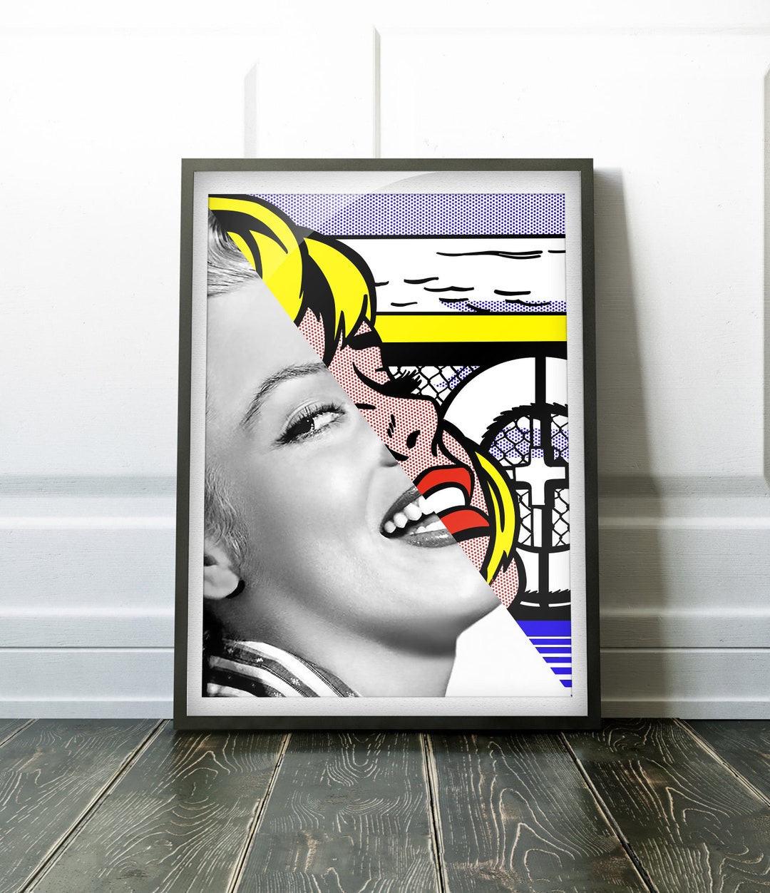 HAPPY TO SEA Pop Retro Collage, Mashup, Pop Art Wall Decoration - Etsy